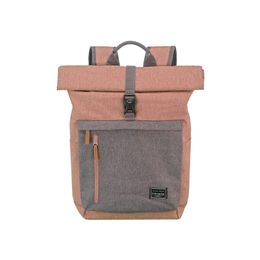 Travelite Basics Rollup Rucksack 47 cm Laptopfach in rosa-grau | Gr.: onesize