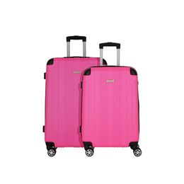 Nowi Lugano 4 Rollen Kofferset 2-teilig in schwarz-pink | Gr.: onesize