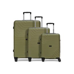 Redolz Essentials 05 3-SET 4 Rollen Kofferset 3-teilig in dark-olive 2 | Gr.: onesize