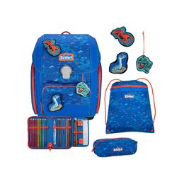 Scout Genius Schulzanzen-Set 4tlg. Superflasch in Blue Dino | Gr.: onesize