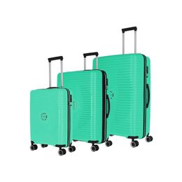 Travelite Orbita 4 Rollen Kofferset 3-teilig mit Dehnfalte in gr&uuml;n | Gr.: onesize