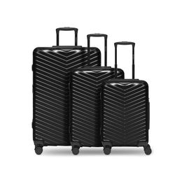 Redolz Essentials 18 4 Rollen Kofferset 3-teilig mit Dehnfalte in metallic-black shiny | Gr.: onesize