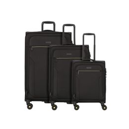 d&n D&N Travel Line 9704 4 Rollen Kofferset 3-teilig mit Dehnfalte in black | Gr.: onesize