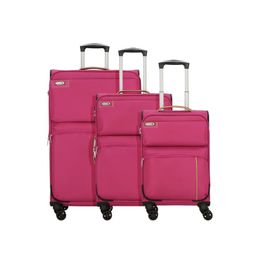 d&n D&N Travel Line 6704 4-Rollen Kofferset 3tlg. in pink | Gr.: onesize