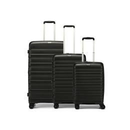 d&n D&N Travel Line 4700 4 Rollen Kofferset 3-teilig mit Dehnfalte in black | Gr.: onesize