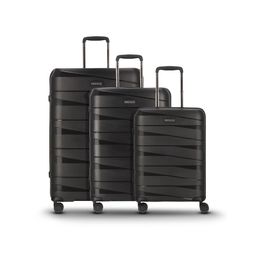 Redolz Essentials 10 3-SET 4 Rollen Kofferset 3-teilig in black-metallic 2 | Gr.: onesize
