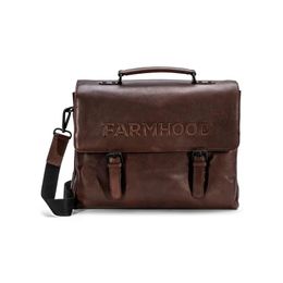 Farmhood Memphis Aktentasche XXL 3 F&auml;cher Leder 39 cm in dark brown | Gr.: onesize
