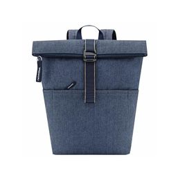 Reisenthel travelling rolltop - Rucksack 15.6" 53 cm (herringbone grey) in herringbone dark blue | Gr.: onesize