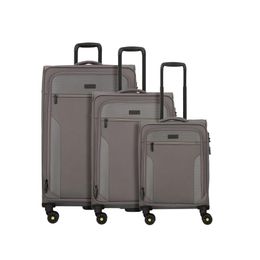 d&n D&N Travel Line 9704 4 Rollen Kofferset 3-teilig mit Dehnfalte in grey | Gr.: onesize