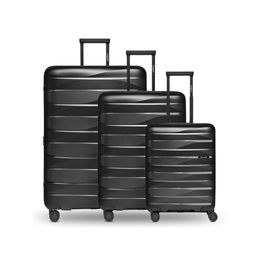 Bergpfeil Travel 4-Rollen Kofferset 3-tlg. mit Dehnfalte in black night metallic | Gr.: onesize