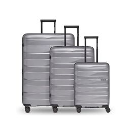 Bergpfeil Travel 4-Rollen Kofferset 3-tlg. mit Dehnfalte in arctic silver metallic | Gr.: onesize