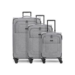 Redolz Essentials 12 THREE SET 4 Rollen Kofferset 3-teilig mit Dehnfalte in grey2 | Gr.: onesize