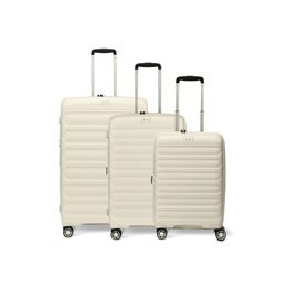 d&n D&N Travel Line 4700 4 Rollen Kofferset 3-teilig mit Dehnfalte in cream white | Gr.: onesize