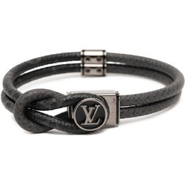 Louis Vuitton Armband - Monogram Eclipse Taiga Loop It Bracelet - Gr. ONE SIZE - in Schwarz - f&uuml;r Damen