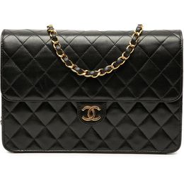 Chanel Hobo Bags - Medium CC Quilted Lambskin Single Flap - Gr. unisize - in Schwarz - f&uuml;r Damen