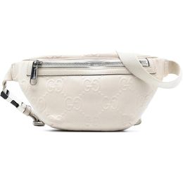 Gucci Bauchtaschen - GG Embossed Perforated Leather Belt Bag - Gr. ONE SIZE - in Wei&szlig; - f&uuml;r Damen