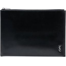 SAINT LAURENT Clutches - Leather Monogram Ipad Case - Gr. unisize - in Schwarz - f&uuml;r Damen
