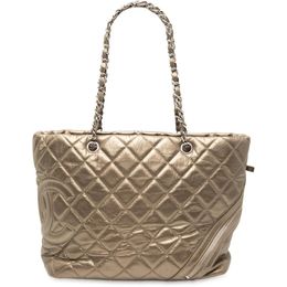 Chanel Shopper - Large Aged Calfskin Cotton Club Tote - Gr. unisize - in Gold - f&uuml;r Damen