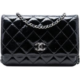 Chanel Hobo Bags - CC Quilted Shiny Aged Calfskin Wallet On Chain - Gr. unisize - in Schwarz - f&uuml;r Damen