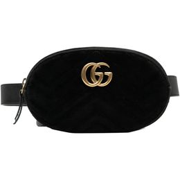 Gucci Bauchtaschen - GG Marmont Matelasse Velvet Belt Bag - Gr. ONE SIZE - in Schwarz - f&uuml;r Damen