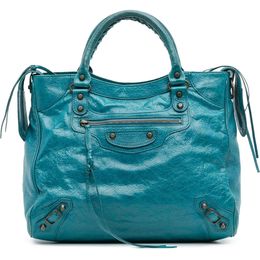 Balenciaga Hobo Bags - Lambskin Motocross Classic Velo Satchel - Gr. unisize - in Blau - f&uuml;r Damen