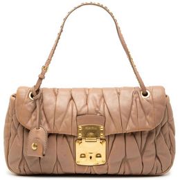 Miu Miu Hobo Bags - Matelasse Nappa Leather Chain Shoulder Bag - Gr. unisize - in Braun - f&uuml;r Damen