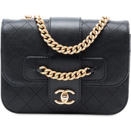 Chanel Hobo Bags - Quilted Calfskin Front Chain Flap - Gr. unisize - in Schwarz - f&uuml;r Damen