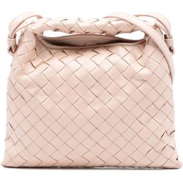 Bottega Veneta Hobo Bags - Mini Calfskin Intrecciato Hop Satchel - Gr. unisize - in Gold - f&uuml;r Damen