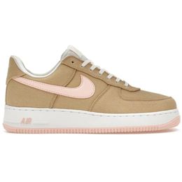 Nike Low-Top Sneaker - Nike Air Force 1 Low Linen Canvas - Gr. 37,5 (EU) - in Beige - f&uuml;r Damen