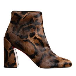 Christian Louboutin Stiefeletten - Jane Zipped Boots - Gr. 37 (EU) - in Leopardfarben - f&uuml;r Damen