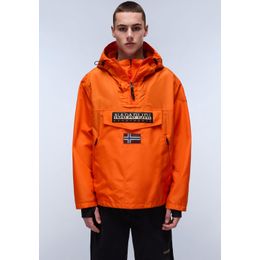 Funktionsjacke Napapijri "RAINFOREST NEXT SUM", Herren, Gr. L, orange (orange rot), Web, Obermaterial: 100% Polyamid, unifarben, regular fit normal, Rundhals, eingesetzt abgesteppte Kante mit Daumenl&ouml;chern, Jacken Funktionsjacke, Mit Rundhalsausschnitt; mit Kapuze