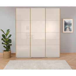 Schwebet&uuml;renschrank Rauch "Kleiderschrank Schrank Garderobe KOLUNA mit hochwertiger Glasfront", beige (eiche artisan, glas champagner), B:203cm H:229cm T:62cm, Holzwerkstoff, Schr&auml;nke, Schwebet&uuml;renschrank, Glasfront, inkl. 2 Innenschubladen sowie extra B&ouml;den