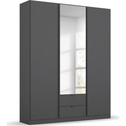 Dreht&uuml;renschrank Rauch "StyleUp", grau (graumetallic), B:136cm H:197cm T:54cm, Holzwerkstoff, Schr&auml;nke, Dreht&uuml;renschrank, Typ Monochrome mit eleganten, langen Griffstangen in Schrankfarbe
