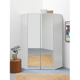 Eckschrank Rauch "Kleiderschrank Schrank Garderobe W&auml;scheschrank VANDOR", wei&szlig; (alpinwei&szlig;), B:117cm H:197cm T:104cm, Holzwerkstoff, Schr&auml;nke, Eckschrank, voll ausgestattet, viel Stauraum, Spiegel vollfl&auml;chig MADE IN GERMANY