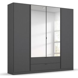 Dreht&uuml;renschrank Rauch "StyleUp", grau (graumetallic), B:181cm H:197cm T:54cm, Holzwerkstoff, Schr&auml;nke, Dreht&uuml;renschrank, Typ Monochrome mit eleganten, langen Griffstangen in Schrankfarbe