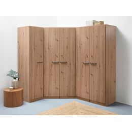 Schrank-Set Rauch "Kleiderschrank Schrank Garderobe W&auml;scheschrank VANDOR", braun (eiche artisan), B:164cm H:197cm T:208cm, Holzwerkstoff, Kastenm&ouml;bel-Sets, 5-t&uuml;rig mit viel Stauraum, Schr&auml;nke einzeln stellbar MADE IN GERMANY