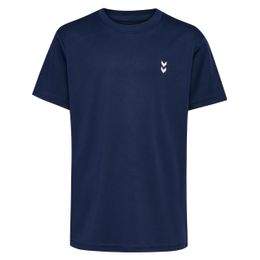 Trainingsshirt Hummel, M&auml;dchen, Gr. 134-140, blau (marineblaus), Obermaterial: 100% Polyester, normal, Rundhals, Shirts, f&uuml;r Kinder und Jugendliche, atmungsaktiv, schnell trocknend