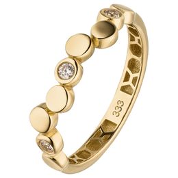 Jobo Damen Goldring "Ring Damenring", 58, Gelbgold 333gelbgold 333, Gelbgold 333, Fingerringe, 333 Gold mit 3 Zirkonia