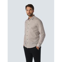 Langarmhemd NO EXCESS, Herren, Gr. XXL, N-Gr, lila (aubergine), Web, Obermaterial: 97% Baumwolle, 3% Elasthan, gemustert, regular fit taillenbedeckt, ohne Ausschnitt, Manschette, Hemden, mit Muster