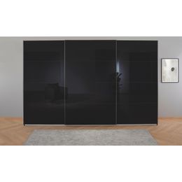 Schwebet&uuml;renschrank Rauch "Kleiderschrank Schrank Garderobe KOLUNA mit hochwertiger Glasfront", grau (graumetallic, glas basalt), B:360cm H:229cm T:62cm, Holzwerkstoff, Schr&auml;nke, Schwebet&uuml;renschrank, Glasfront, inkl. 2 Innenschubladen sowie extra B&ouml;den
