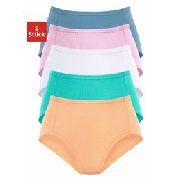 Taillenslip Petite Fleur, Damen, Gr. 56, bunt (apricot, mint, wei&szlig;, flieder, blau), Piqu&eacute;, Obermaterial: 95% Baumwolle, 5% Elasthan, unifarben, k&ouml;rpernah, Unterhosen Taillenslip, aus weicher Pikee-Qualit&auml;t, Topseller