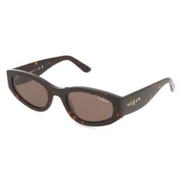 Vogue VO5585S | Damen-Sonnenbrille | Fassung: Vollrand, Quadratisch, Acetat, Havanna Dunkel | Glasfarbe: Braun