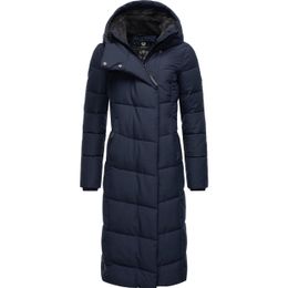 Wintermantel Ragwear "Pavla Long", Damen, Gr. XL (42), blau (navy), Au&szlig;enmaterial: 100% Polyester. Innenfutter: 100% Polyester. Wattierung: 100% Polyester, figurumspielend ca. Mitte Wade, &Auml;rmel ohne &Auml;rmelschlitz Rippstrickb&uuml;ndchen, M&auml;ntel Wintermantel, extralanger Winterparka mit Teddyfutter und Kapuze