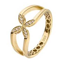 Goldring Jobo "Ring Damenring" Gr. 54, gelbgold 333, Fingerringe, Damen, 54, Gelbgold 333, Goldring, 333 Gold mit 12 Zirkonia