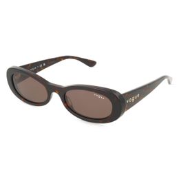 Vogue VO5582S | Damen-Sonnenbrille | Fassung: Vollrand, Oval, Acetat, Havanna Dunkel | Glasfarbe: Braun