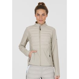 Laufjacke Endurance "Beistyla", Damen, Gr. 42, beige (hellbeige), 100% Nylon, kariert, unifarben, normal, Rundhals, Jacken, mit wasserdichter Funktion
