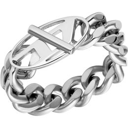 Fingerring Diesel "Schmuck Geschenk Edelstahl Ring BAND" Gr. 20, schwarz (edelstahlfarben, schwarz), Fingerringe, Damen, 20, Edelstahl, 10mm, Fingerring