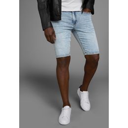 Jeansshorts Bruno Banani "Hutch-Shorts", Herren, Gr. 38, L&auml;nge 32, atlantic blu, Denim/Jeans, Obermaterial: 98% Baumwolle, 2% Elasthan, vintage, normal kurz, Jeans Jeansshorts, gerade geschnittene kurze Beine, niedrige Leibh&ouml;he