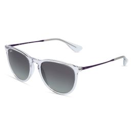 Ray-Ban RB 4171 ERIKA | Damen-Sonnenbrille | Fassung: Vollrand, Panto, Kunststoff, Wei&szlig; Transparent | Glasfarbe: Grau Verlaufend