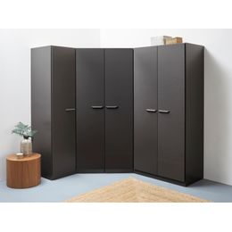 Schrank-Set Rauch "Kleiderschrank Schrank Garderobe W&auml;scheschrank VANDOR", grau (graumetallic), B:164cm H:197cm T:208cm, Holzwerkstoff, Kastenm&ouml;bel-Sets, 5-t&uuml;rig mit viel Stauraum, Schr&auml;nke einzeln stellbar MADE IN GERMANY